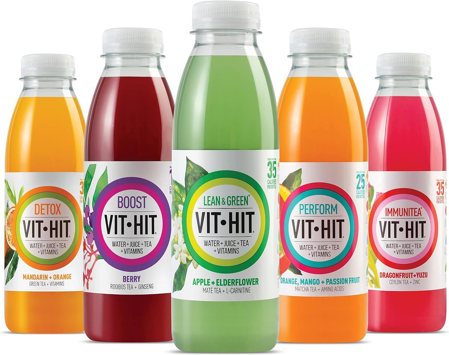 VIT HIT Drink 6 / 12 x 500ml Energy Boost Detox Immunitea Lean & Green ...