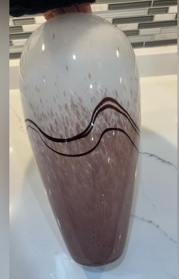 Purple Glass Vase 14” High Very Heavy | eBay