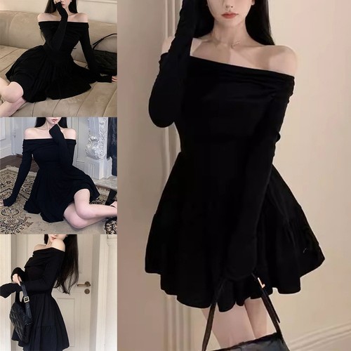Robe streetwear Aline pour femme avec manches longues et coupe épaules ...