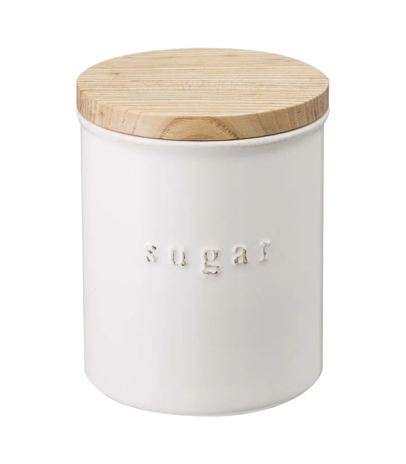 Ceramic Canister, Dry Food Kitchen Storage Container, Sugar, 15.25 Oz ...