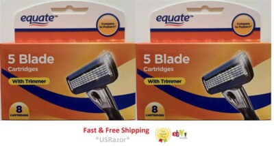 16 Equate Razor blades Shaver Refills Cartridges 5 Blades Trimmer 8 ...