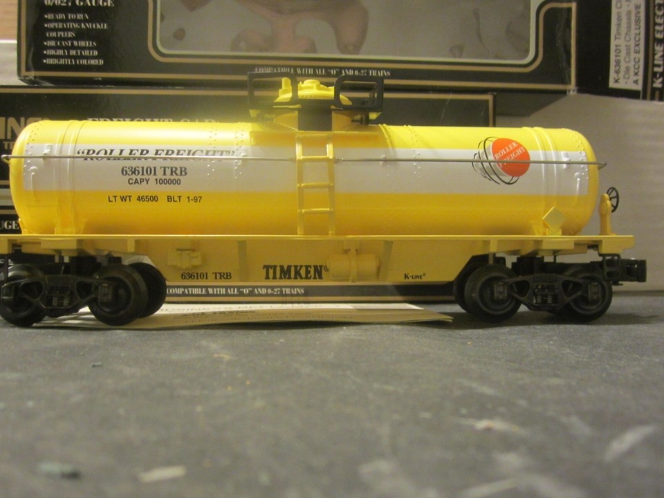 K-Line SET LOT TIMKIN MP-15 Diesel Switcher 2 tank cars and 1 boxcar | eBay