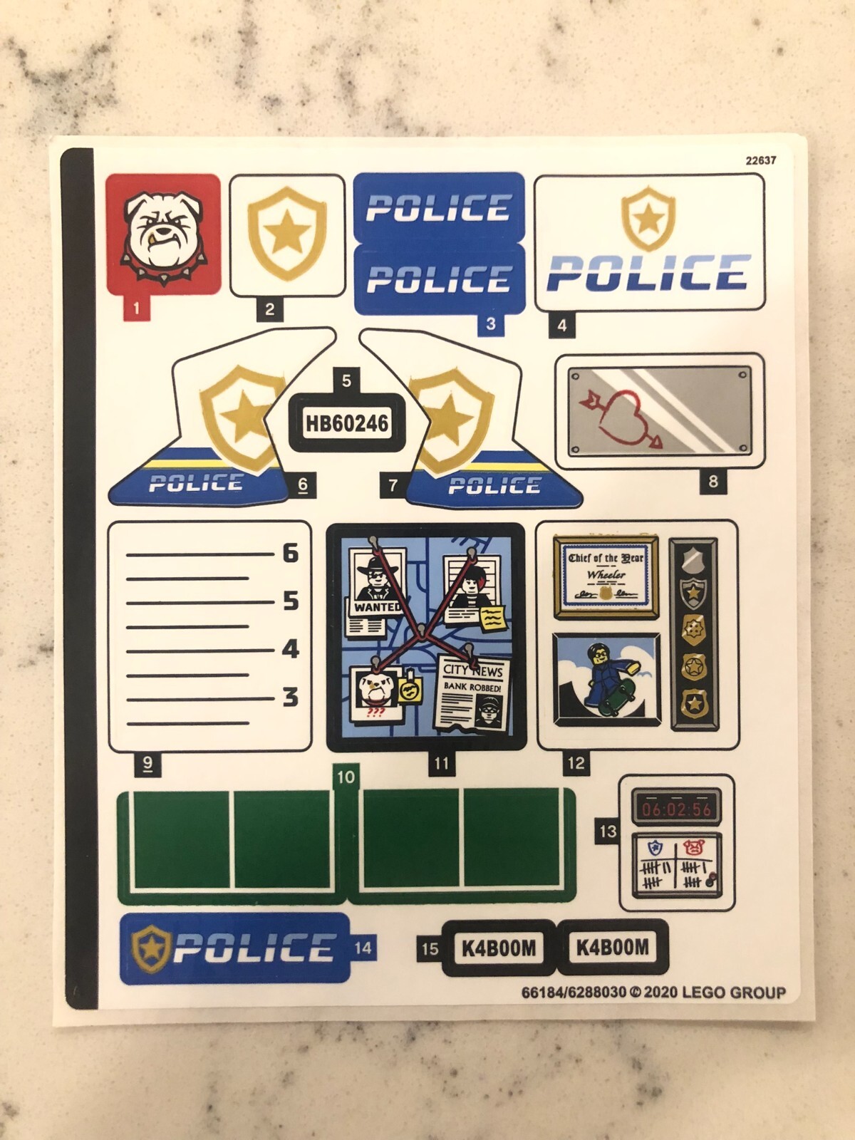 LEGO STICKER SHEET for 60246 Police Station, New & Genuine! | eBay