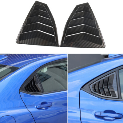 2pcs Carbon ABS Rear Window Louvers Shutters Cover Trim For Subaru WRX ...