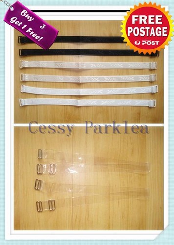 Plain Adjustable Detachable Bra Straps White Black Beige Clear ...