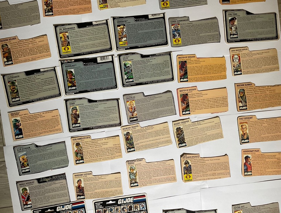 Huge Lot of 54 Original G.I. Joe File Cards, 1980s | eBay