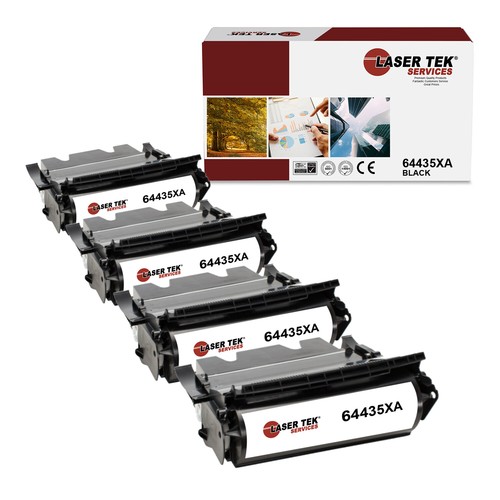 4Pk LTS T644 64435XA Black Remanufactured for Lexmark T640 642 644 X642 ...