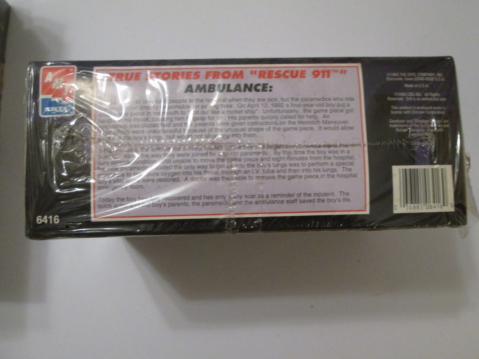 AMT/ERTL Rescue 911 Dodge Van Ambulance 1/25 Scale Model Kit #6416 NEW ...