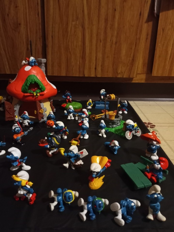 Original Smurf Figures 55 Piece Including House And Well | eBay
