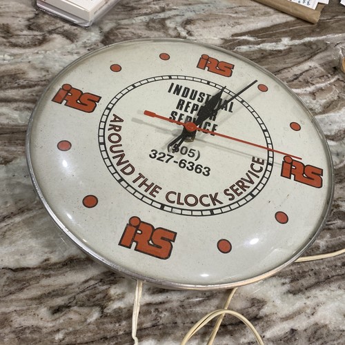 Vintage Industrial Repair Service Clock Advertising Wall Clock 12” For ...