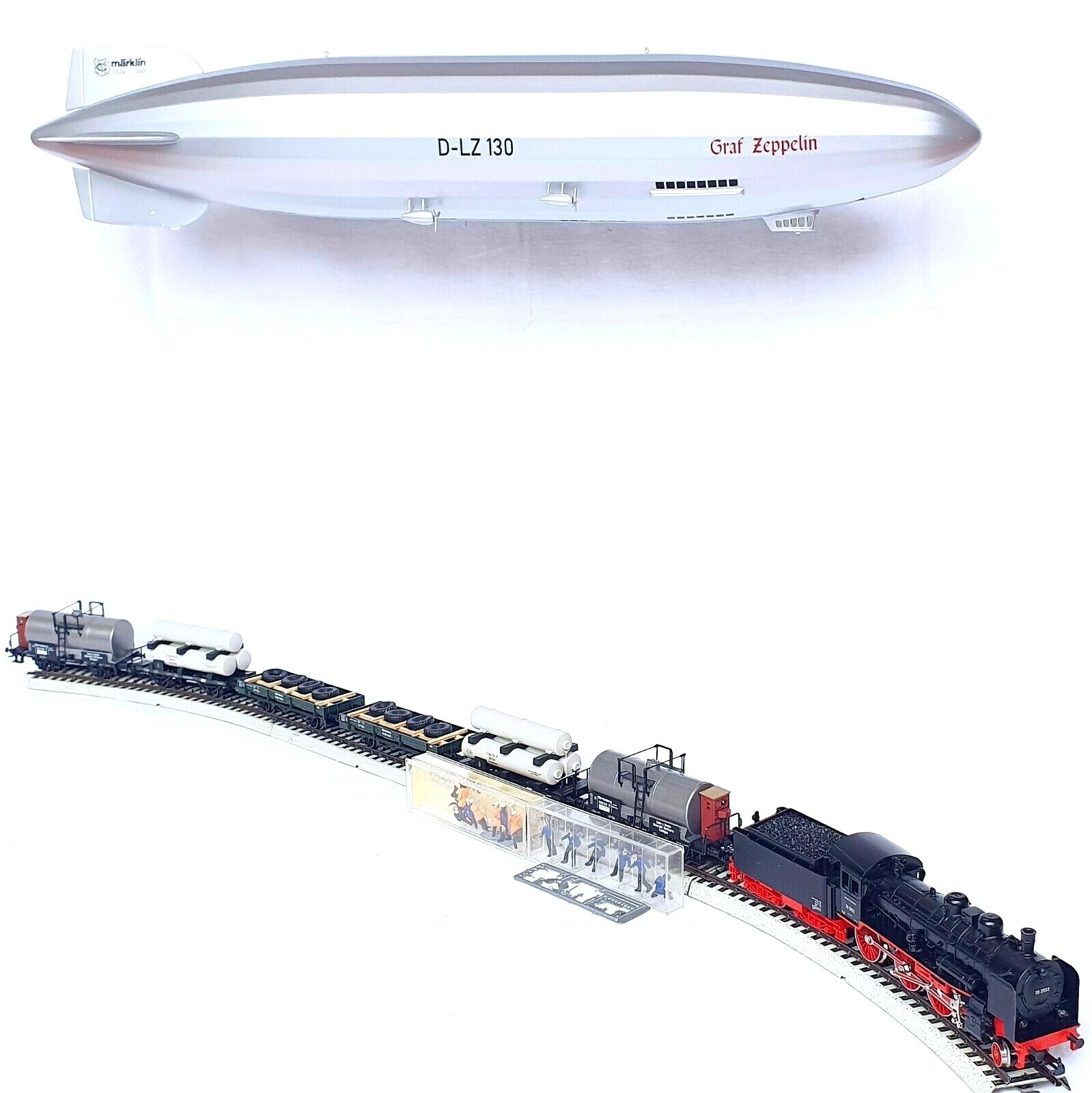 Marklin HO AC German DR WWI GRAF ZEPPELIN & BR-38 LOCOMOTIVE & WAGON ...