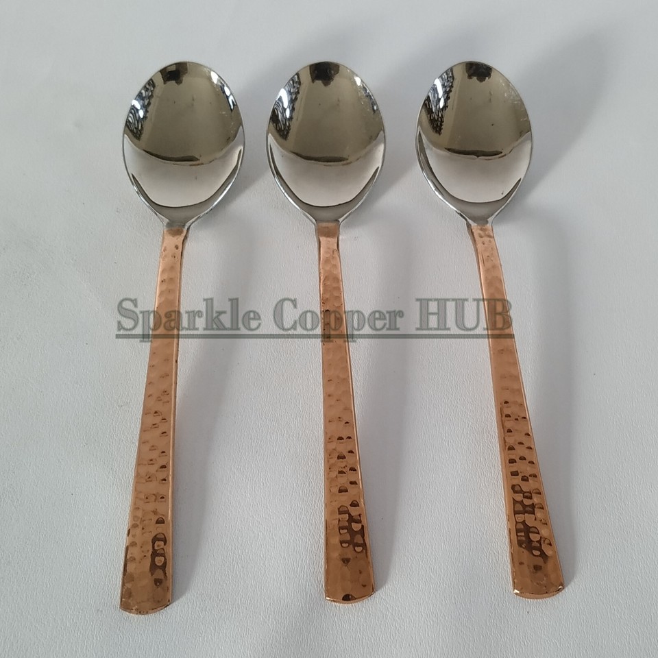 Vintage Pure Copper Stainless Steel Flatware Silverware 27 Piece ...