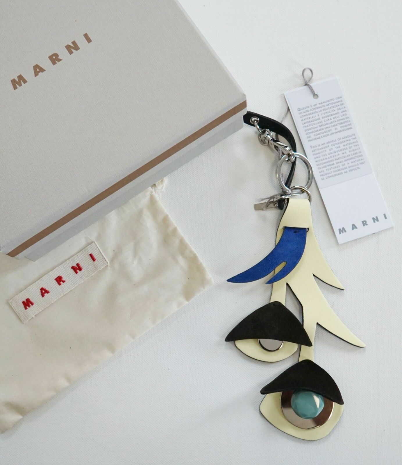 🆕️ Auth MARNI ITALY Leather KEY HOLDER Pendant Key Fob HANDBAG CHARM | eBay
