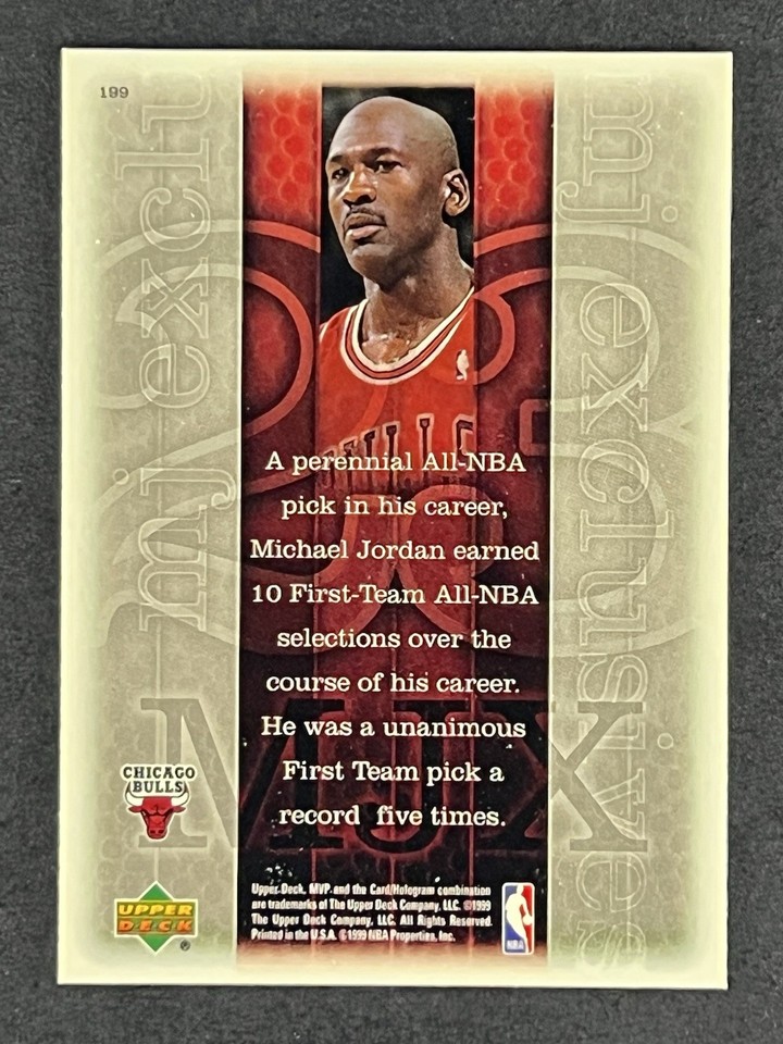 Michael Jordan 1999-00 Upper Deck MVP - MJ Exclusives #199 Chicago ...