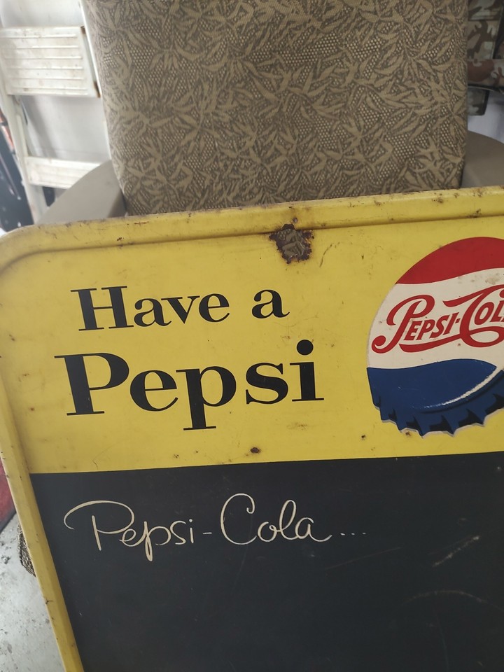 Vintage 50s Pepsi Chalkboard Menu Board Metal Advertising Sign | eBay