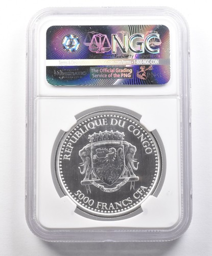 2015 Congo Republic 5000 Francs Silver Silverback Gorilla PL70 NGC ...