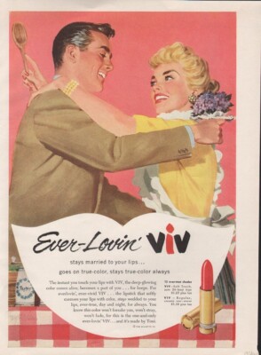 1956 EVER LOVIN VIV TONI GILLETTE LIPSTICK MAKE UP COSMETIC BEAUTY ...
