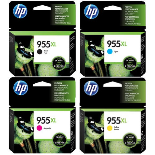 Set 4 High Yield Inks HP Genuine 955XL L0S72AA L0S63AA L0S66AA L0S69AA ...