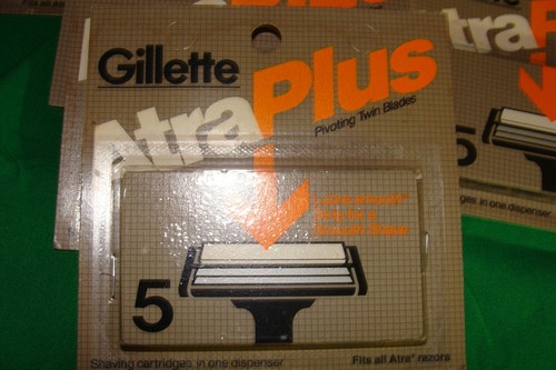 Vintage Gillette Atra Plus Razor Blades 5 Cartridges From 1985 for sale ...