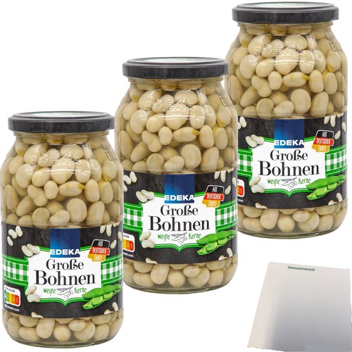 Edeka Große Bohnen weiße Kerne feinste Auslese 3er Pack 3x530g Glas usy ...