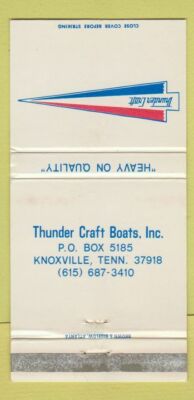 Matchbook Cover - Thunder Craft Boats Knoxville TN WEAR 30 Strike | eBay.de