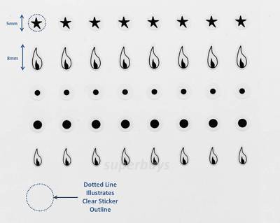 40pc Flame Ignition Gas Hob Dot Symbol Adhesive Oven Stove Knob Sticker ...