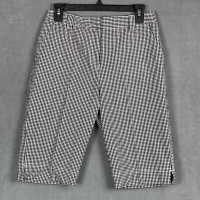 Kim Rogers Womens Black/White Checkered Capri Pants Size 6 Preppy | eBay