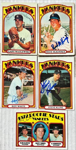 1972 Topps TTM/In Person Auto Autograph 5 Card Lot Yankees Roy White ...