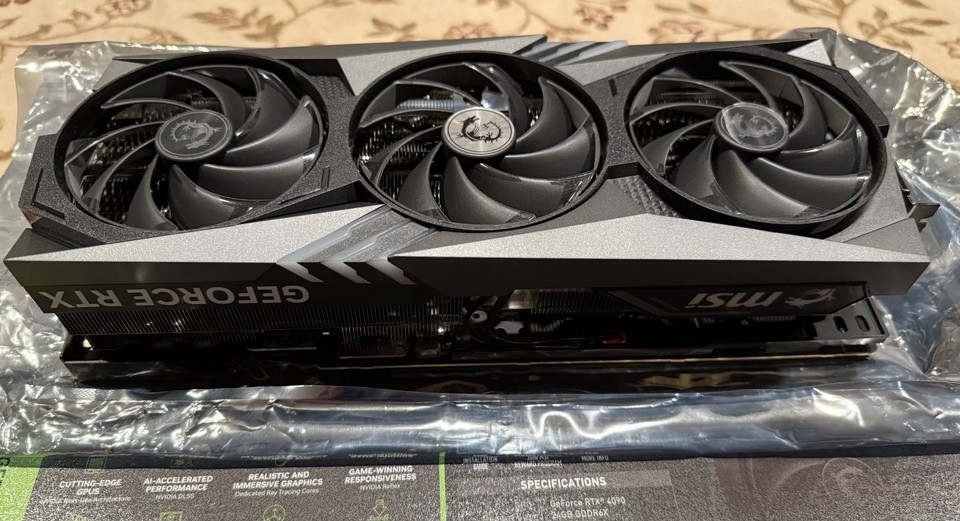 MSI GeForce RTX 4090 GAMING TRIO 24GB GDDR6X Graphics Card, Bracket ...