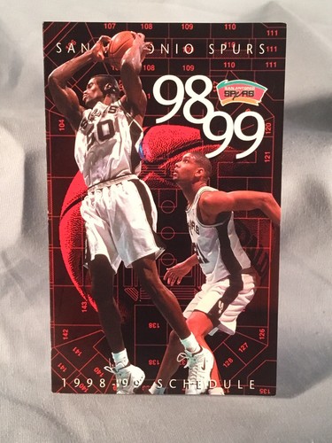 San Antonio Spurs 1998-99 NBA CHAMPIONS Pocket Schedule | eBay