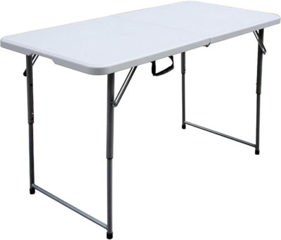 48x24 Inch Plastic Folding Table, Height Adjustable, Indoor Outdoor ...