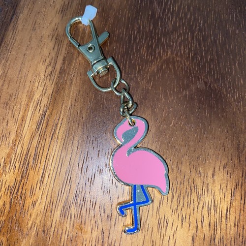 Flamingo Gold Tone Metal KEY CHAIN Ring Keychain | eBay