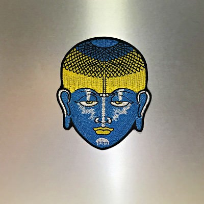 Buddha Head Patch — Iron On Badge Embroidered Motif — Blue Buddhism ...