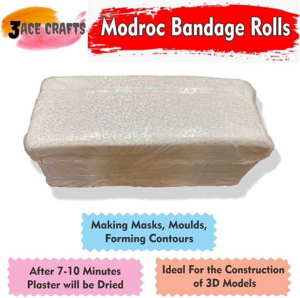 Plaster of Paris Modroc Bandage Skin Friendly 3D Models Craft Roll 15cm ...