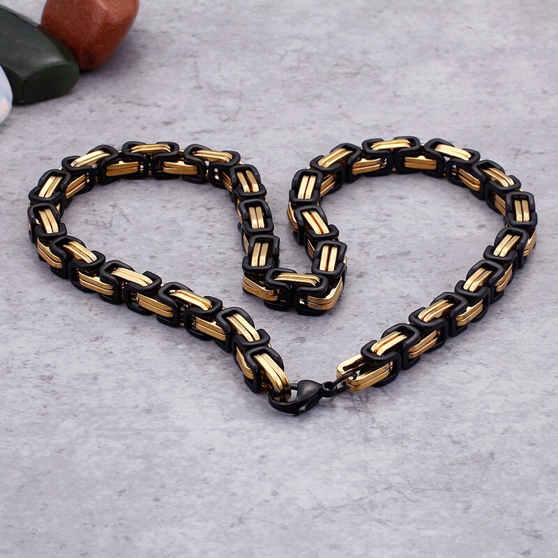 Large Imperial Chain Necklace For Mens Stainless Steel Byzantine Chain ...