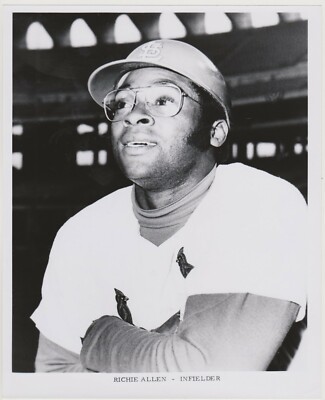 1970 RICHIE DICK ALLEN BASEBALL B/W GLOSSY PHOTO #50 ST LOUIS CARDINALS ...