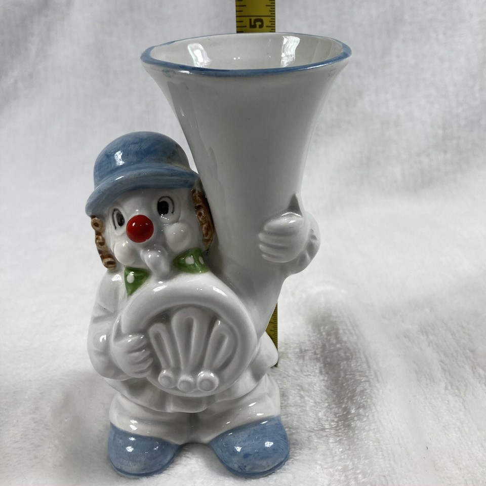 Clown w/ Trombone Circus Flower Mini Vase Planter Vintage Japan Hand ...