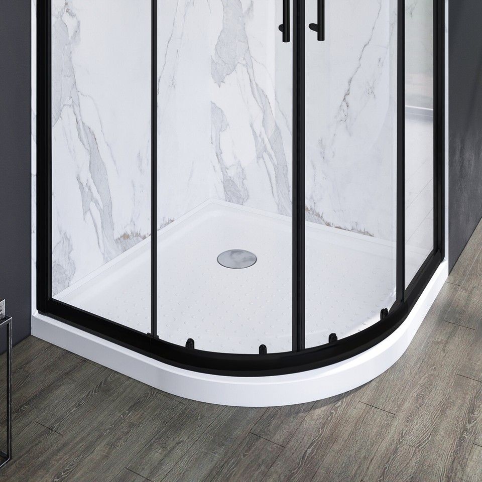SUNNY SHOWER Sliding Shower Door Neo-Round Corner Shower Enclosure ...