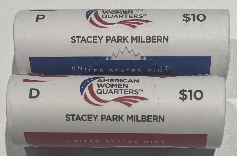 2025 P&D American Women 10 BU US Mint Wrapped Quarter Rolls w/ All Five ...