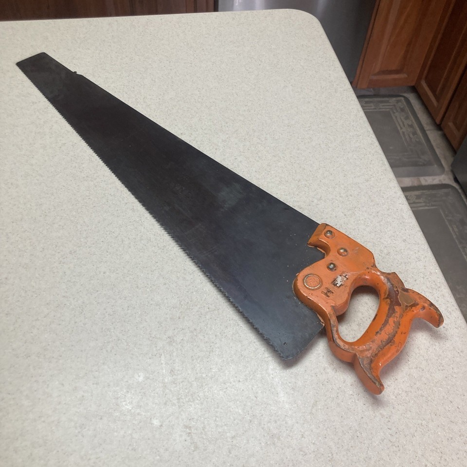 VINTAGE HAND SAW-WAYNE CAST STEEL-26"-w/ NIB-NICE LOGO ETCH | eBay