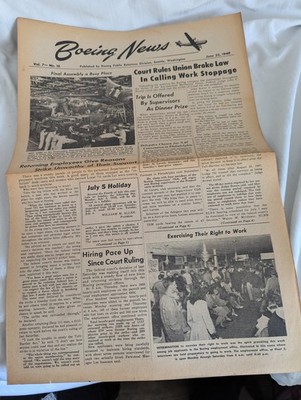 Boeing News newspaper June 25, 1948 Vol 7 No 16 Seattle WA | eBay