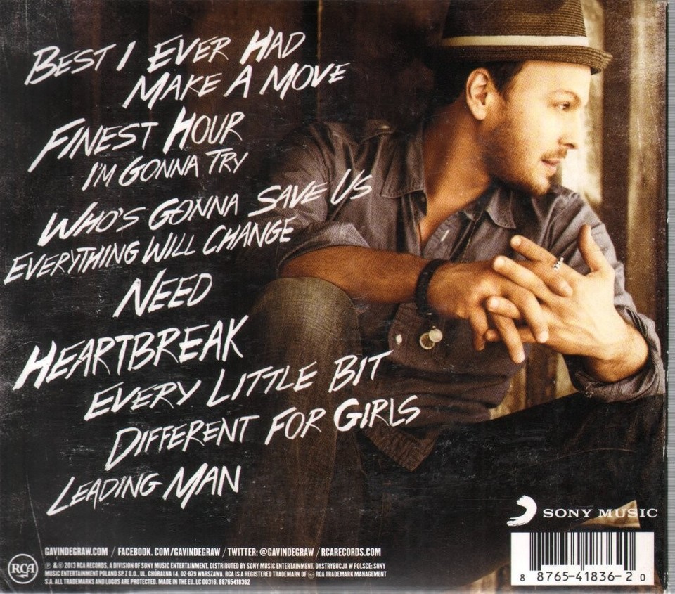 Gavin de Graw Make A Move CD Europe Rca 2013 in gatefold card sleeve ...