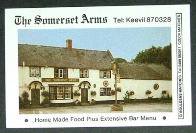 Matchbox label pub The Somerset Arms Semington nr Trowbridge Wiltshire ...