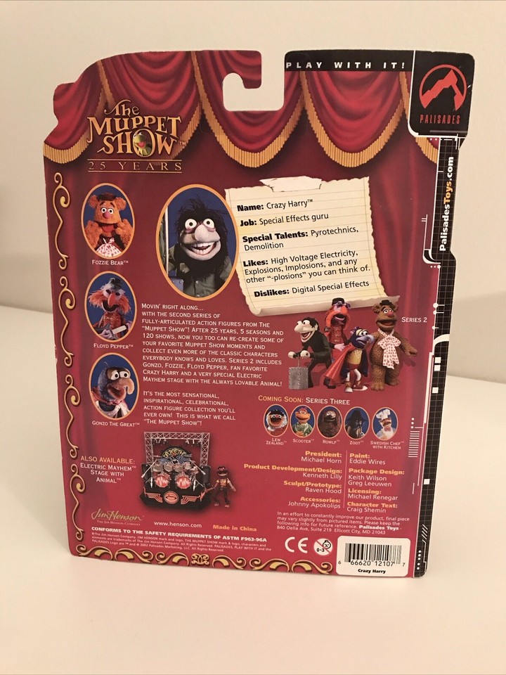 The Muppet Show Crazy Harry with dynamite series 2 figure Palisades ...