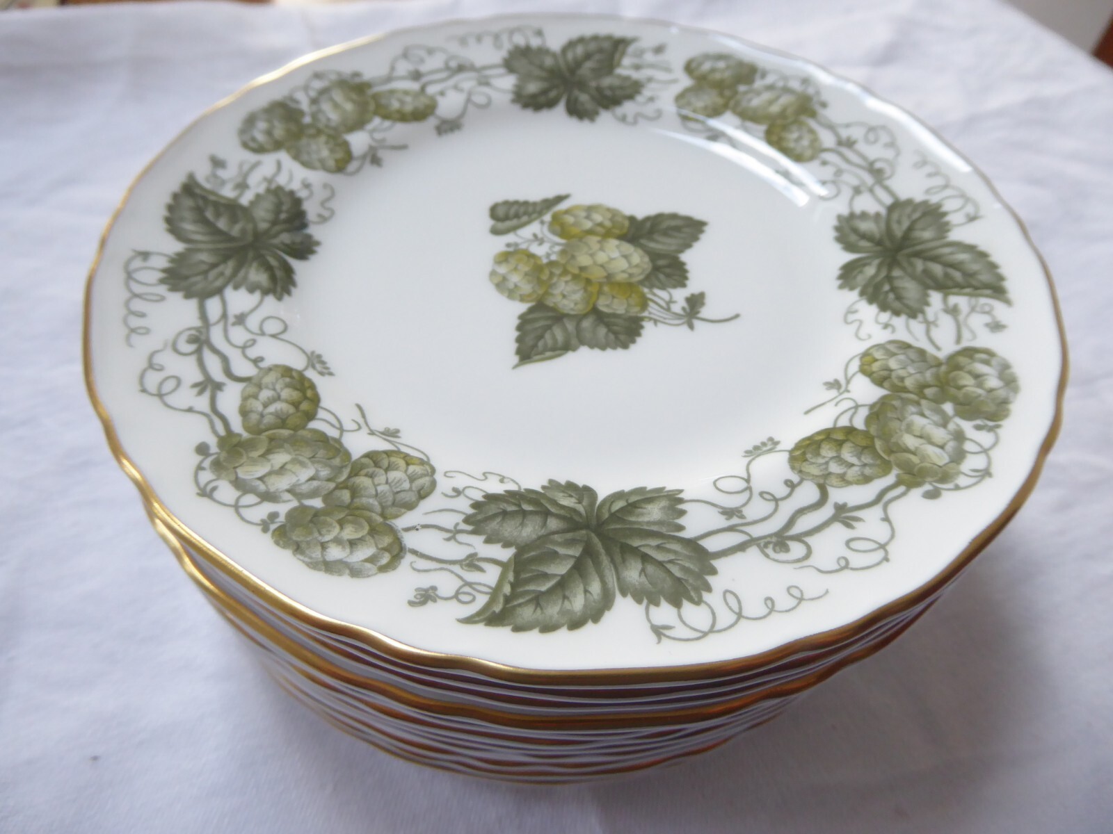 Royal Worcester The Worcester Hop Mathon Side Plates Vintage Fine Bone ...
