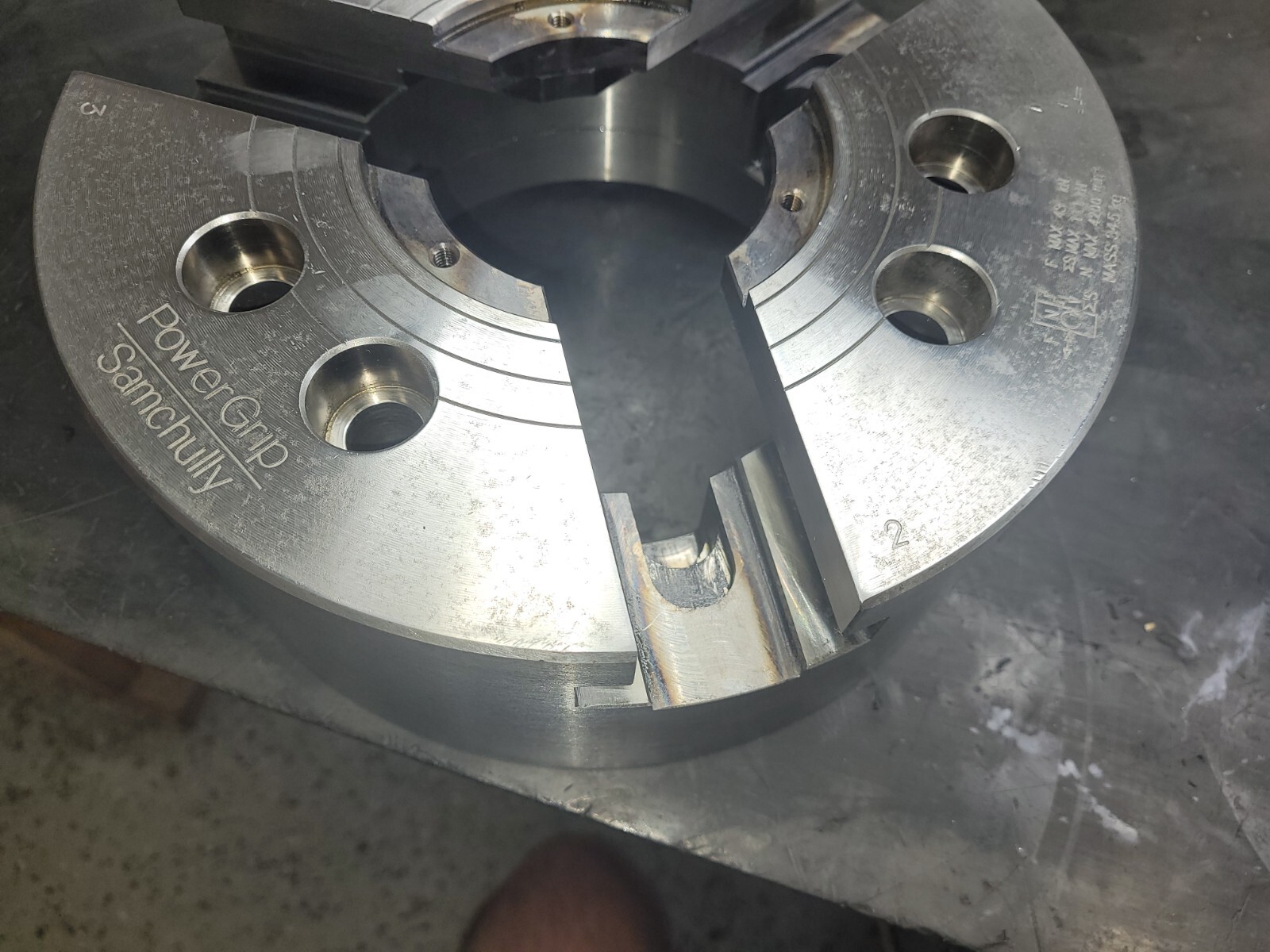 Power-Grip/Samchully HS-10, 3 jaw lathe chuck, A2-6, M76 P 1.5 thread ...