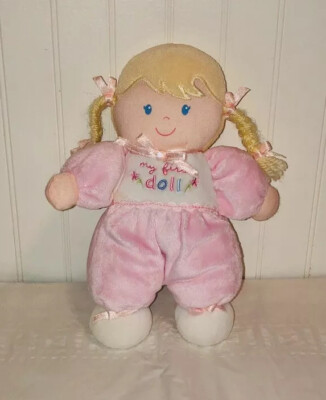 Carters Child Mine Plush My First Doll Pink Blond Hair Baby Rattle ...