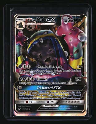 Pokemon ALOLAN MUK GX 84/147 Ultra Rare (Burning Shadows) NM/Mint | eBay