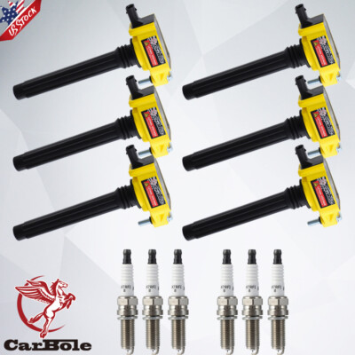6 Set 05149168AI Ignition Coils w/ Spark Plugs For Dodge Charger Jeep ...