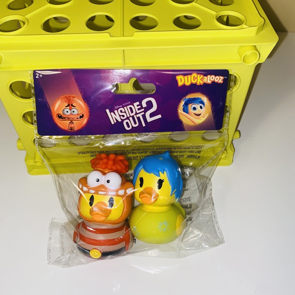 Disney Inside Out Joy & Anxiety Duckalooz Rubber Duckie Duck Bath Toy 2 ...